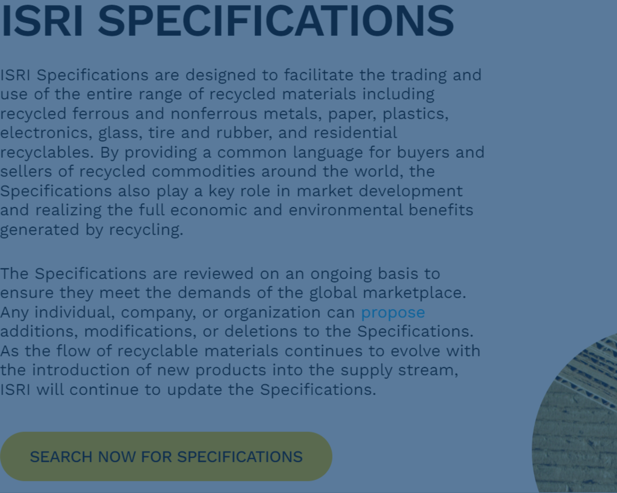 ISRI Launches Web Version of World-Renowned Specifications Guide for ...